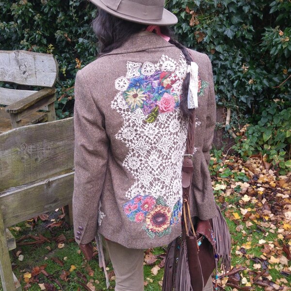 Scarf Wearable Art Scarf Gypsy Bohemian Fairy Scarf Shabby Chic Vintage ...