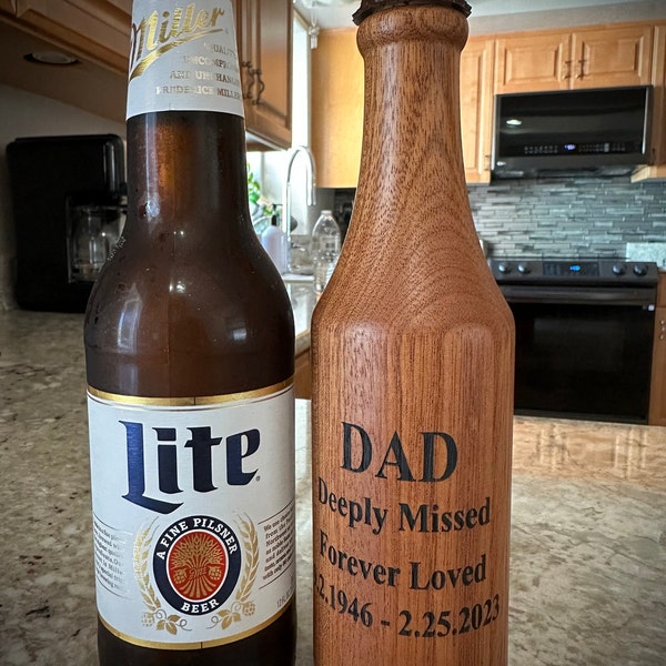 Beer Bottle Toast Scattering Urn - Personalized Hand-turned Keepsake ...