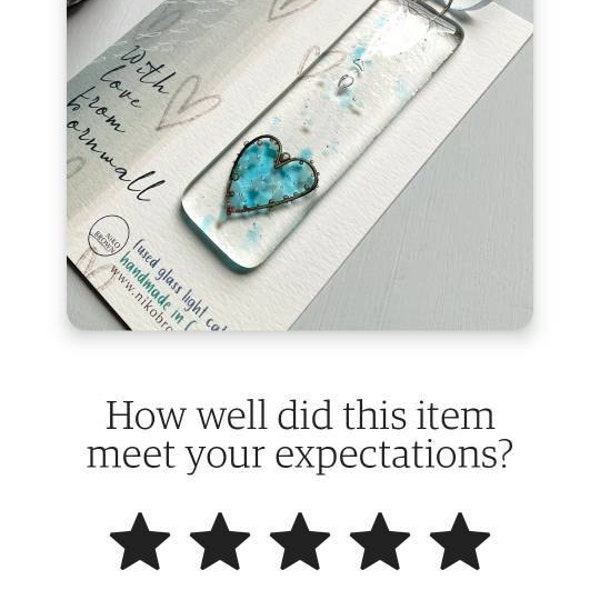 Glass Heart Suncatcher - Fused Glass Heart Hanger With Love, From ...