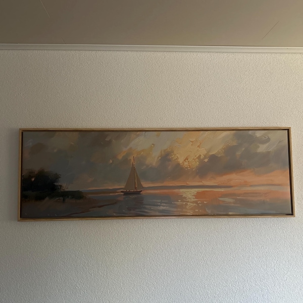 Vintage Spring Meadow Forest Landscape Wall Art, Long Horizontal ...