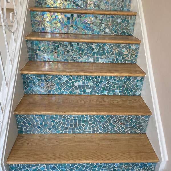 One Color Mosaic Stair Risers - Etsy