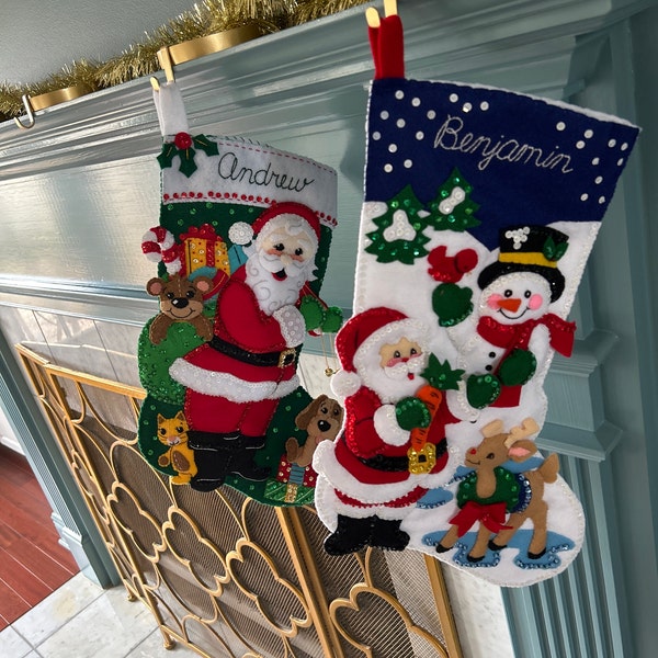 Finished Bucilla Christmas Stocking - Christmas Night, Over the ... Finished Bucilla Christmas Stocking - Christmas Night, Over the ...