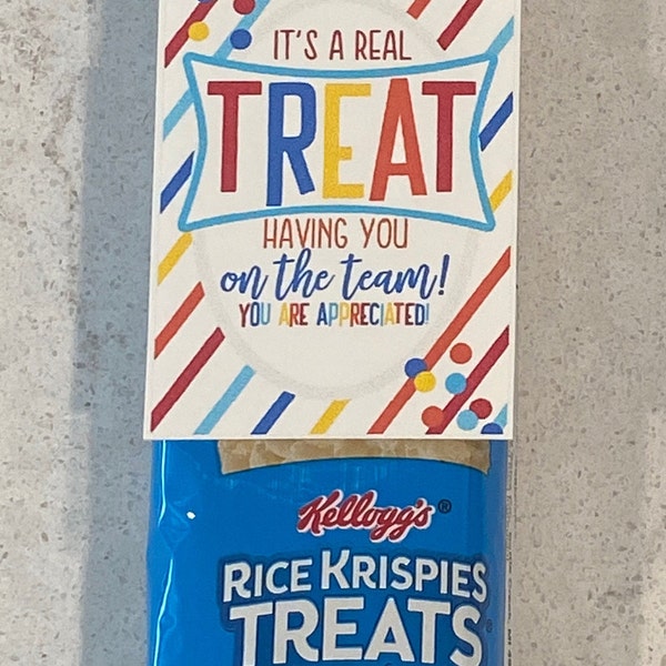 Rice Treat Team Appreciation Printable Gift Tags, Employees Support ...