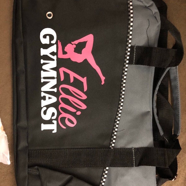 Personalized Gymnast Bag, Gymnastics Bag, Custom Duffle Bag, Grey ...