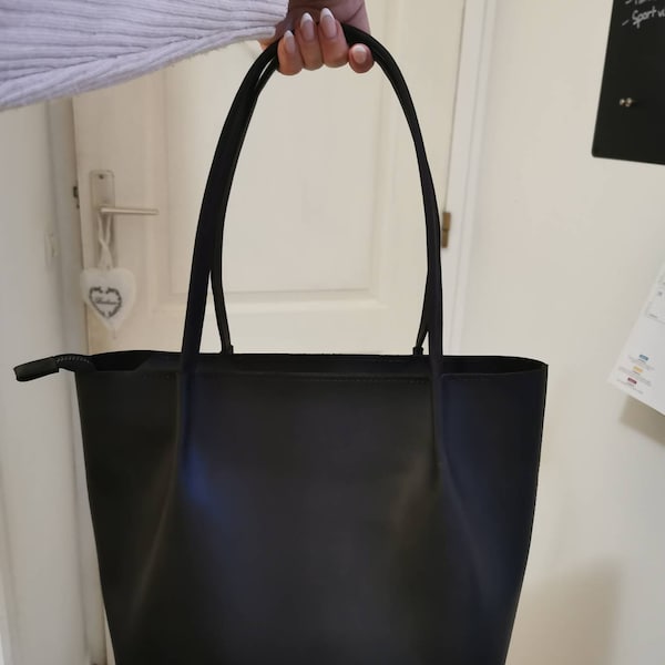 Black Minimalist Leather Womens Bag, Leather Crossbody Bag, Small ...