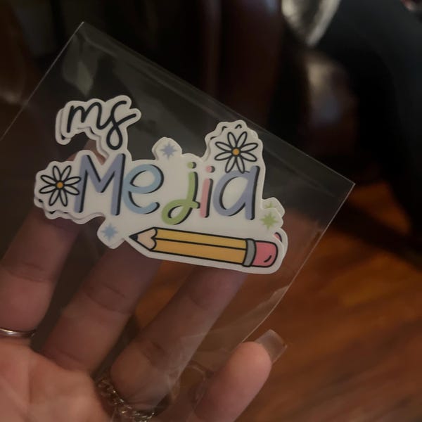 Bow Name Tag, Custom Pink Name Sticker for Kids, Aesthetic Name Decal ...