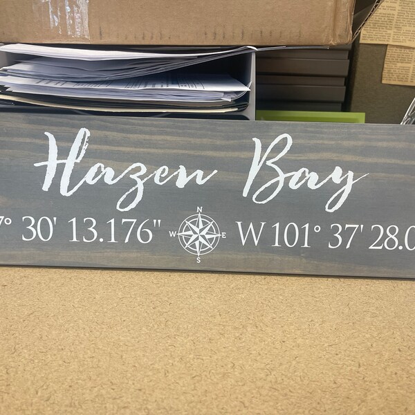 Wood Coordinates City State Sign | Latitude Longitude Sign | Customized ...