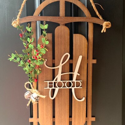 Runner Sled Holiday Layered Sign Base Hanging Vintage Style Decor ...