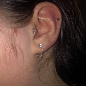 Moon Piercing Sterling Silver Piercing With Moon Cartilage | Etsy