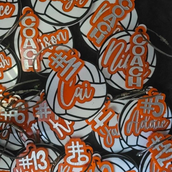 Volleyball Bag Tag or Keychain - Etsy