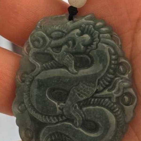 Real Green Jade Snake Necklace, Chinese Zodiac Year of Snake Charm ...