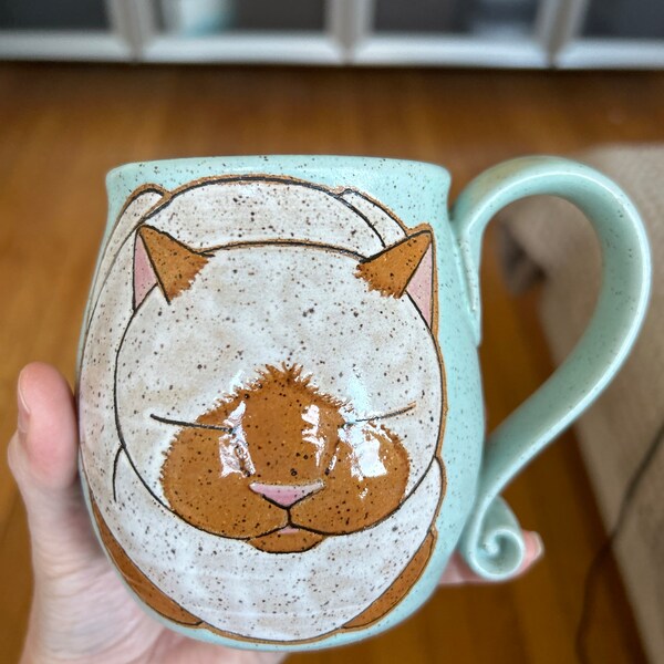 Large Cat Loaf Mug, Pottery Mug, Valentine's Day Gift, Dog Mom, Dog Dad ...
