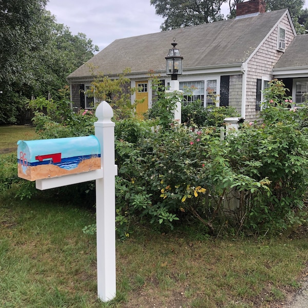 Beach Themed Hand Painted Mailbox: Coastal Decor, Personalized - Etsy