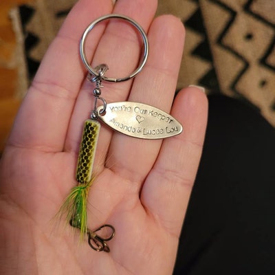 Fishing Lure Key Chain Personalized Customized and Hand Stamped - Etsy