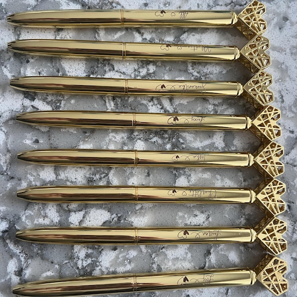 Custom Engraved Diamond Pen,pen Wedding Favors,rose Gold Pens,crystal ...