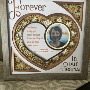 CUSTOMIZABLE 3D MEMORIAL Shadow Box Svg for Cricut for | Etsy