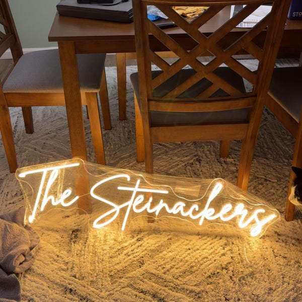 Custom Wedding Reception Table Decor Sign, Table Light up Wedding Sign ...