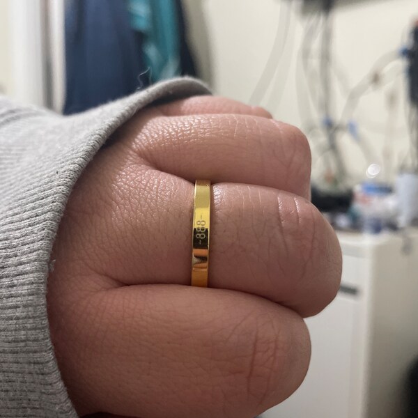 SEVENTEEN RING/ Personalized Ring, Subtle Engraved Ring, OUTSIDE Only ...