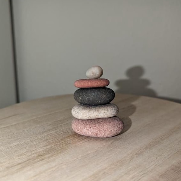 Shelf Decor Objects Aesthetic, Spa Bathroom Decor, Cairn Stones, Boho ...