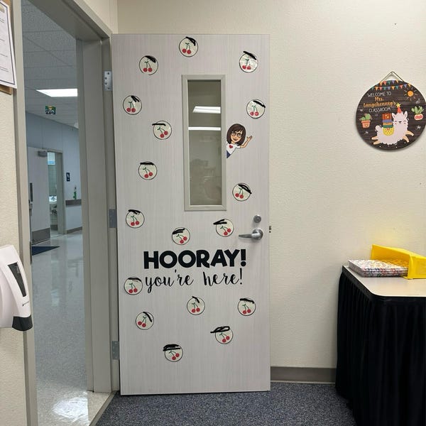 HOORAY! You're Here! Classroom Door Vinyl Wall Decal School Elementary ...