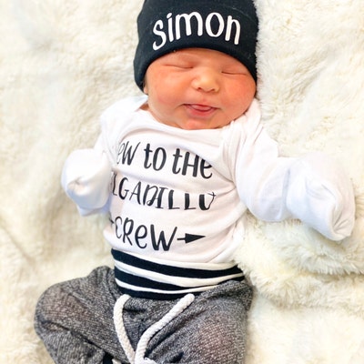 Baby Boy Gift, Personalized Hat, Custom Name Outfit, Baby Boy Outfit ...