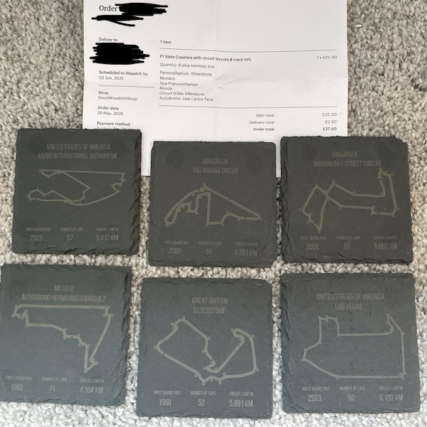 F1 Circuit - Slate Coaster 4 Pack - Etsy UK