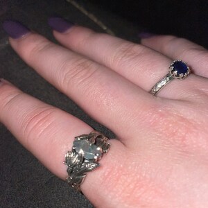 Silver Tree Branch Ring, Flower Ring, Amethyst 925 Sterling Silver Ring ...