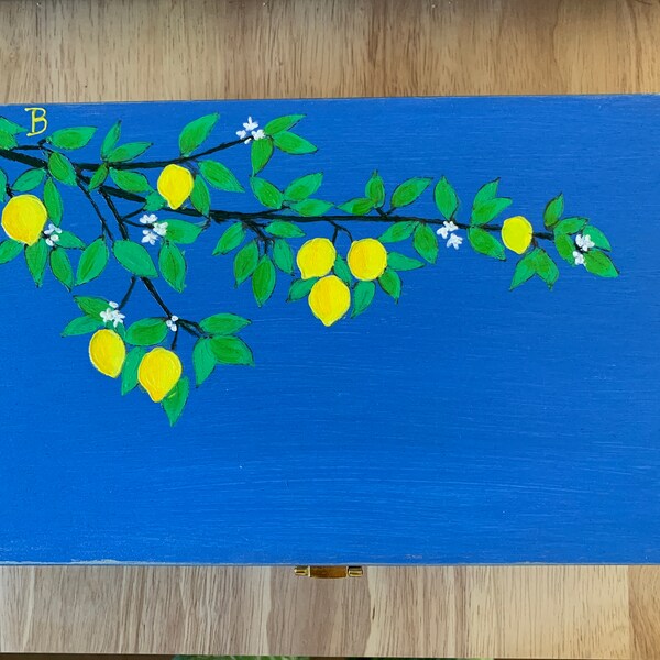 Wooden Box With Cherry Blossom, Hand-painted Flower Custom Chest ...