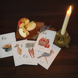 Nature Alphabet Flashcards / Watercolor Alphabet Cards / Homeschool ...