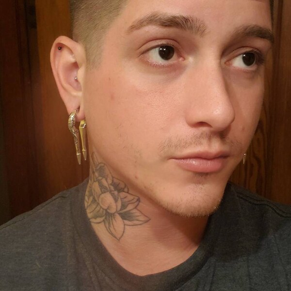 Alien Xenomorph - Silver Ear Weights - Ear Hangers - Hr Giger - Keyhole ...