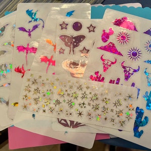 Holographic Clear Dragon Stickers Gold Dragon Sticker Sheet Holographic ...