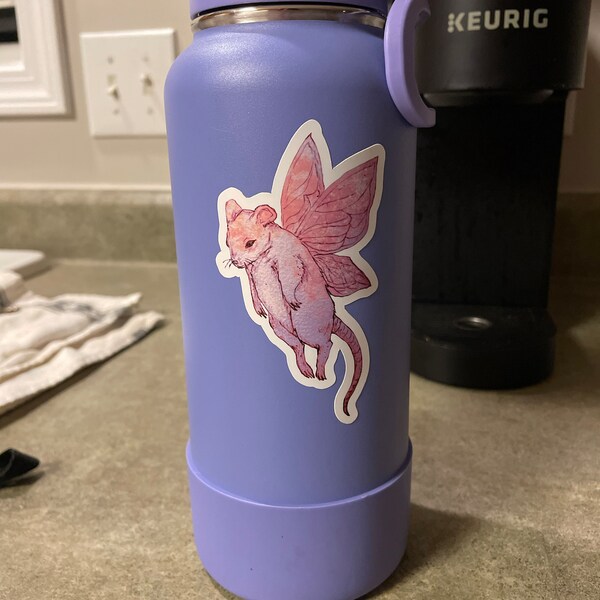 Fairy Field Mouse Vinyl Sticker, Cute Animal Laptop Decal, Fae Magic ...