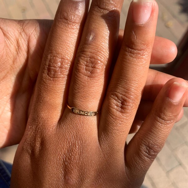 Nameplate Ring ~ 14K Solid YELLOW Gold • Personalized Real Gold Ring ...