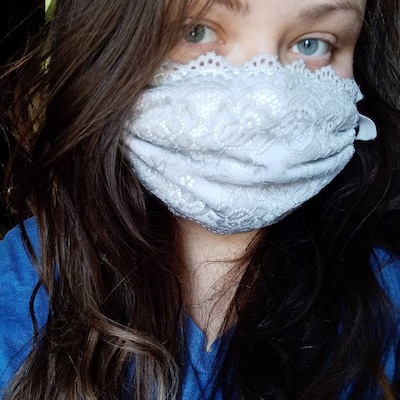 Lace Face Mask Face Protector With Cotton Filter Pocket - Etsy