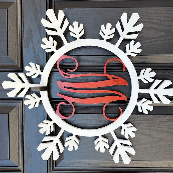 Snowflake Monogram- Holiday Wooden Monogram Letters - Interlocking ...