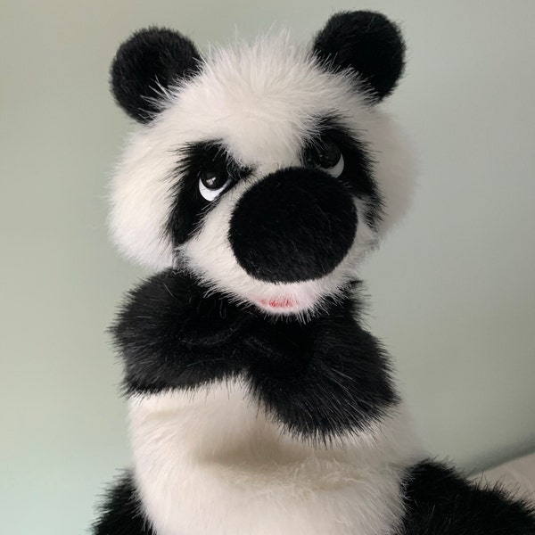 Panda Hand Puppet for Children's Theater. Animal Faux Fur Toy. Toy ...