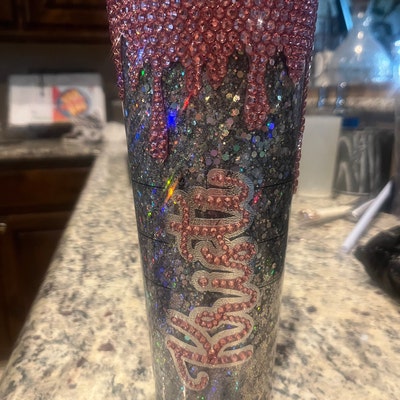 Custom Pink Glitter Tumbler Personalized Sparkle Cup for Coffee, Tea ...