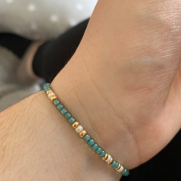 Multi Colour Dainty Beaded Bracelet - Etsy UK