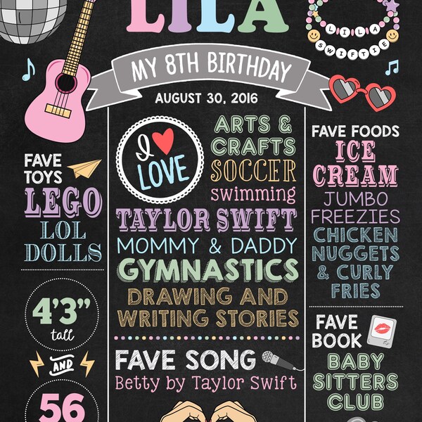 First Day of School Chalkboard Sign - Editable DIGITAL FILE - Girls ...