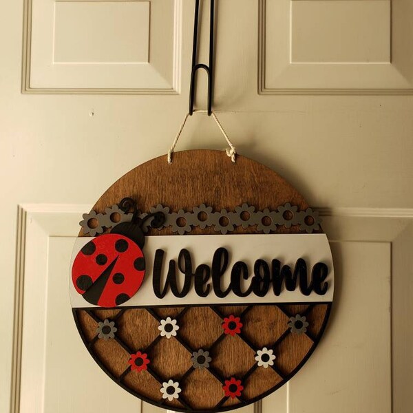 Ladybug Welcome Sign | Home Decor | Multiple Sizes Available ...