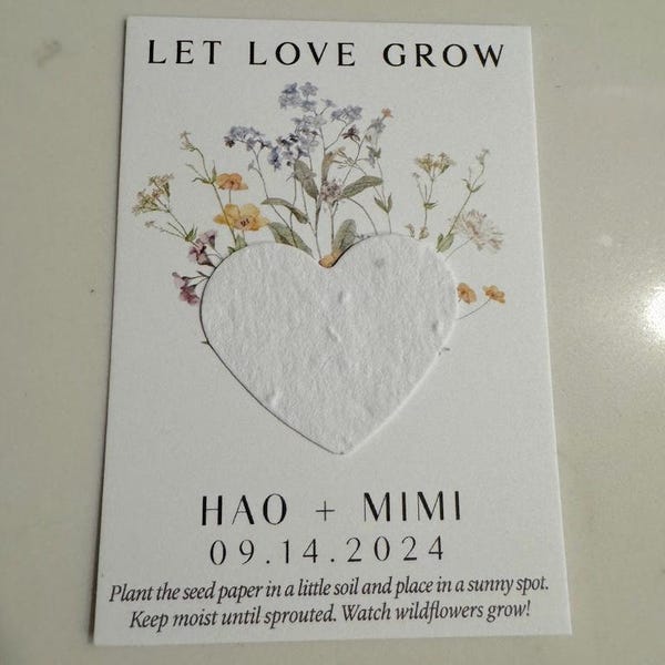 Grownotes™ Wedding Favors, Let Love Grow Plantable Seed Paper Cards ...