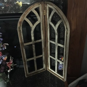 Double Arched Old Church Window Wall Decor | Etsy