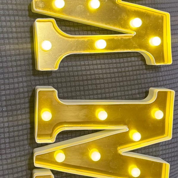 8in Gold 3D Marquee Lights | Light up Names | Wedding Lights Decor ...