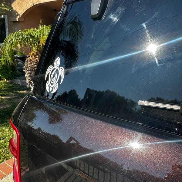 Fish Hook Honu Sea Turtle Decal. Vinyl Decal Only. Personalize Water ...