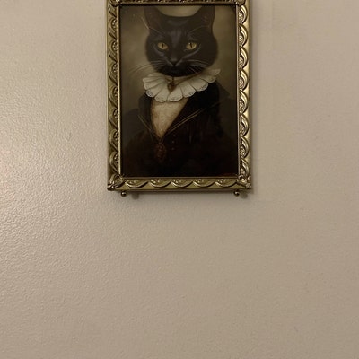 Renaissance Cat, Black Cat Print, Goth Home Decor, Art Poster Print ...