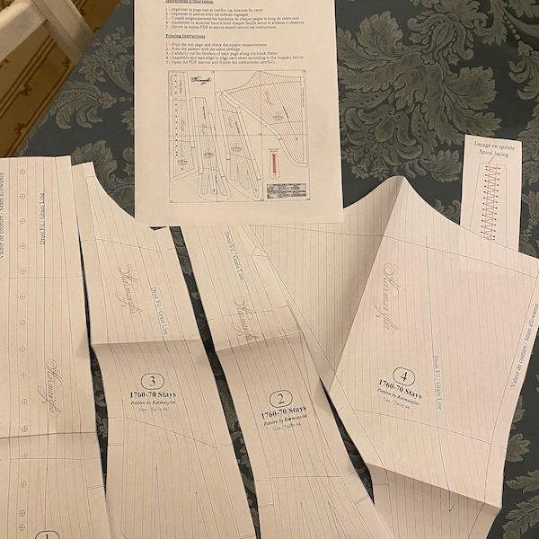 1760 Stays Pattern - Standard Sizes - Ref Duchesse - 18th Century ...