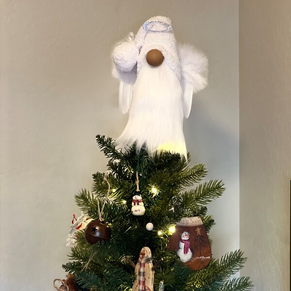 Angel Gnome, Tree Topper, Memorial Gnome Holiday Gnome, Christmas ...