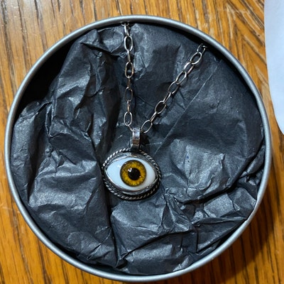 Simple Sterling Silver Glass Eye Necklace choose Your Own - Etsy