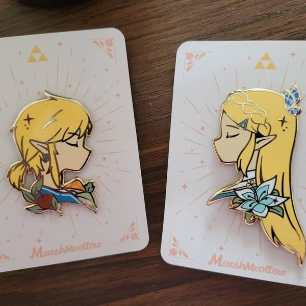 Botw Link & Zelda Hard Enamel Pin - Loz Pins - Pin Collection - Etsy