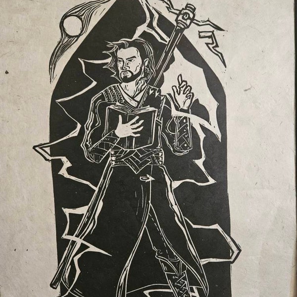 Raven and Ash Original Linocut Print - Etsy
